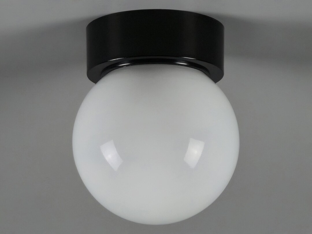Vintage 1960s CORODEX Ball Light Fixture With Opal Glass Globe Shade ...