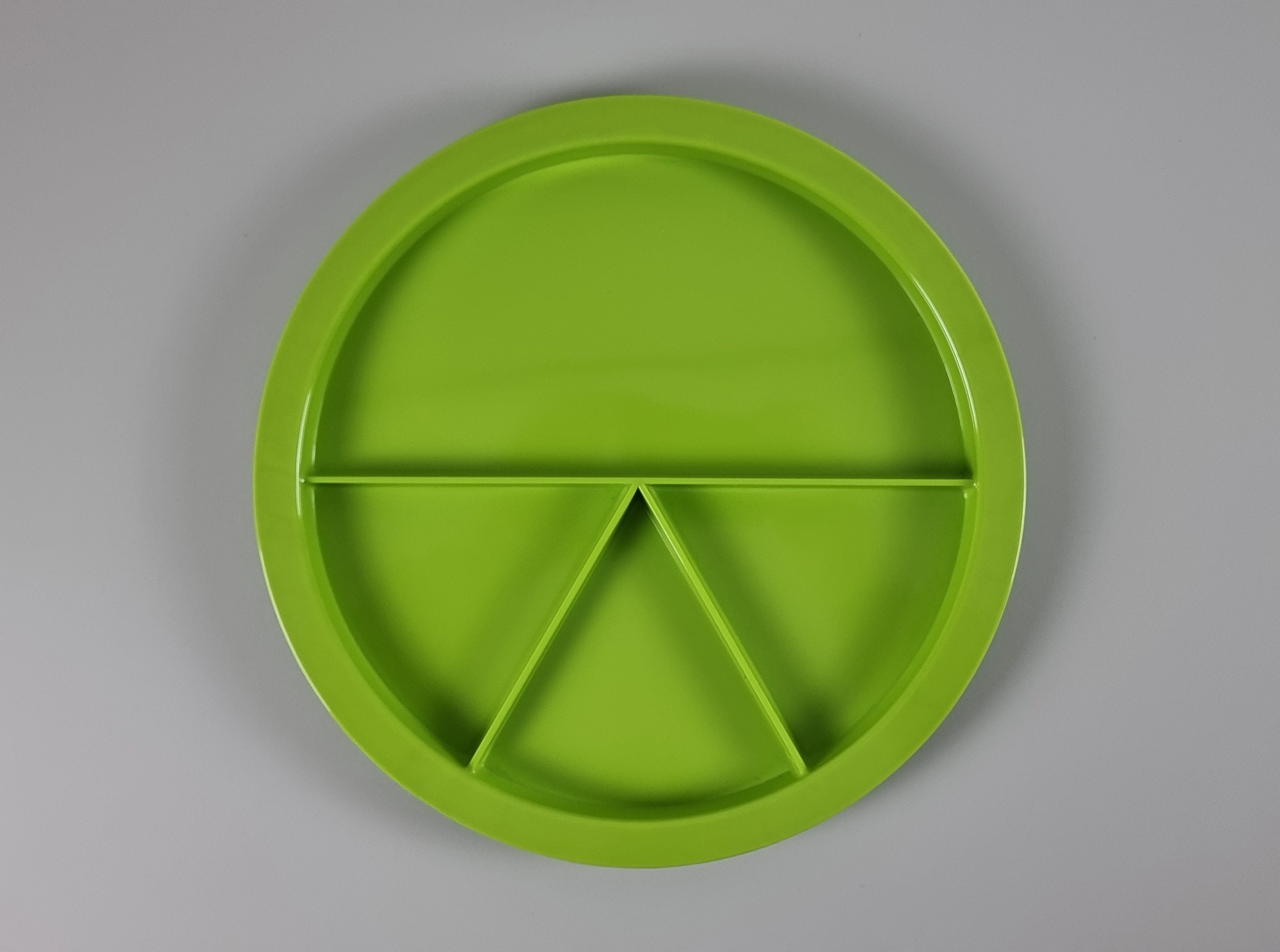 Space Age Design - Vintage Green Melamine Divided Plate Snacks & Deli ...