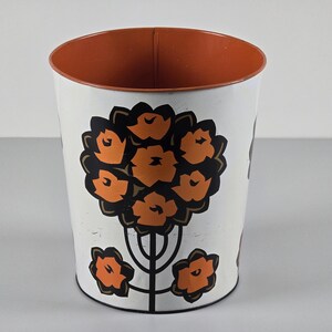 Space Age Design - Vintage Metal Waste Bin With Retro Floral Design ...