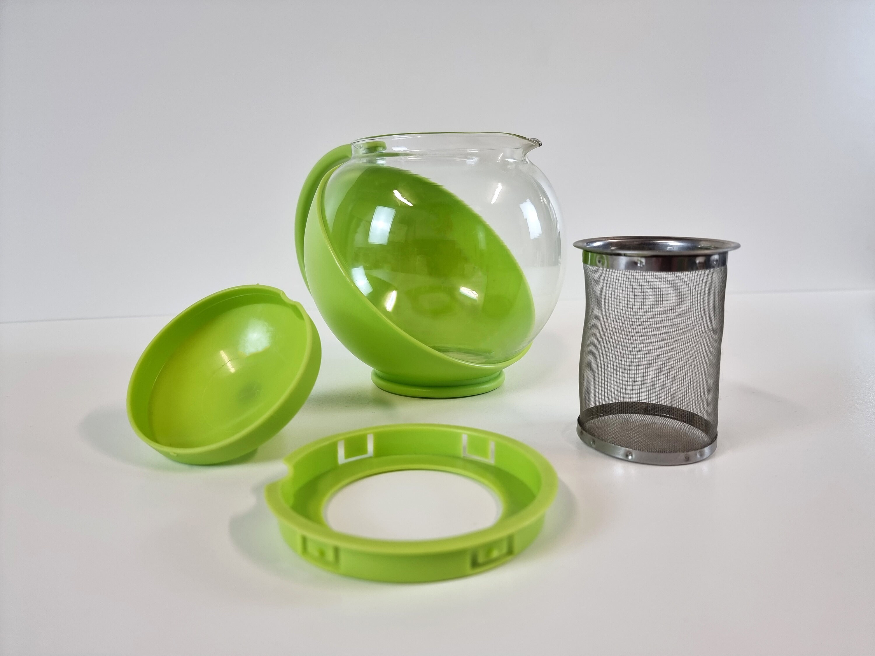 Vintage Green Plastic & Glass Teapot With Infuser - Vintage Houseware ...