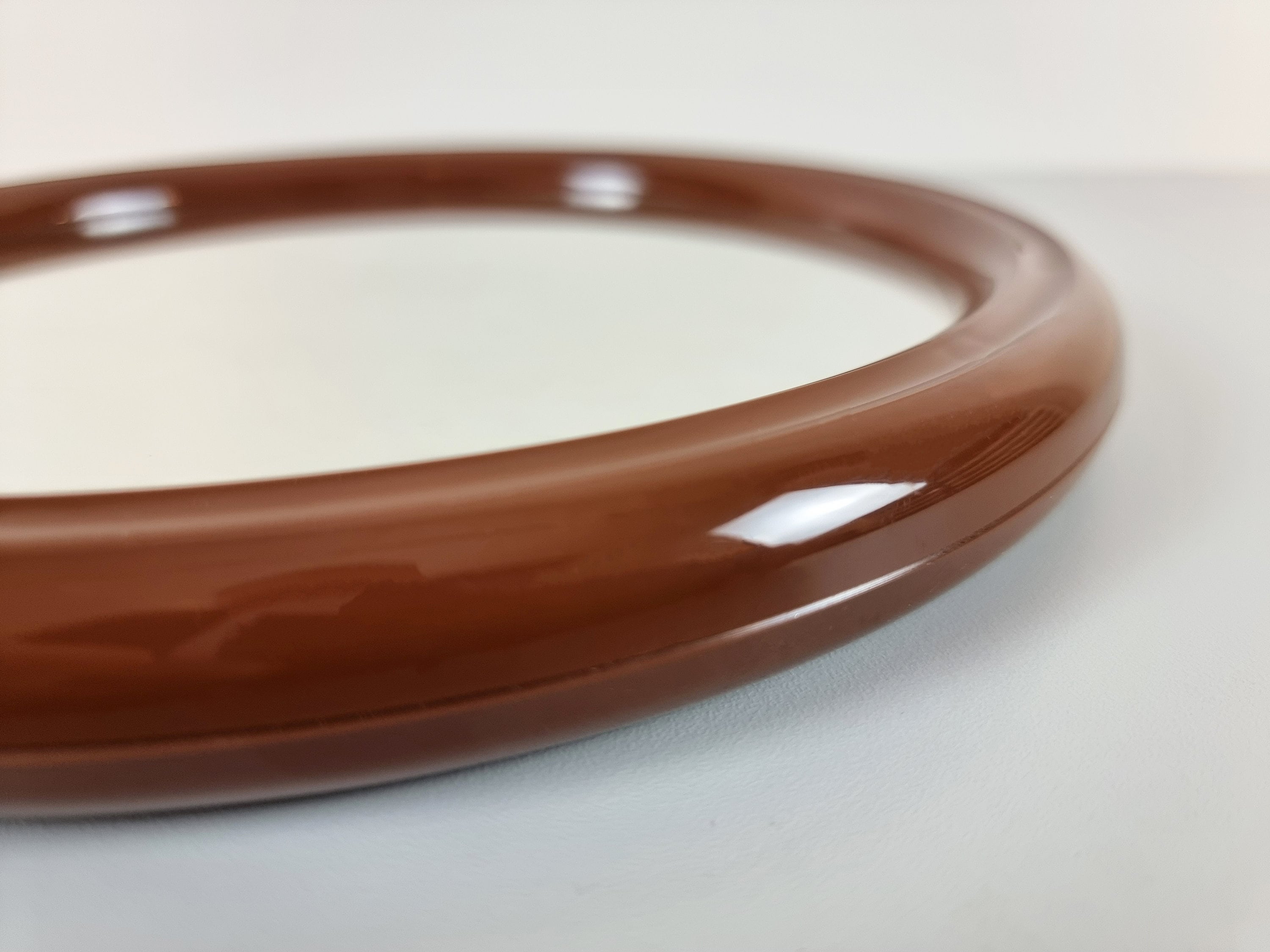 Space Age Design - Vintage TIGER PLASTICS Brown Plastic Wall Mirror ...