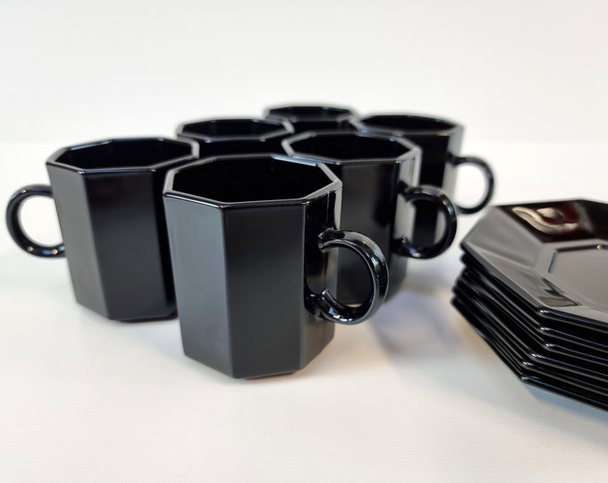 Space Age Design Set of 6 Vintage ARCOROC Octime Octagon Cups & Saucers ...
