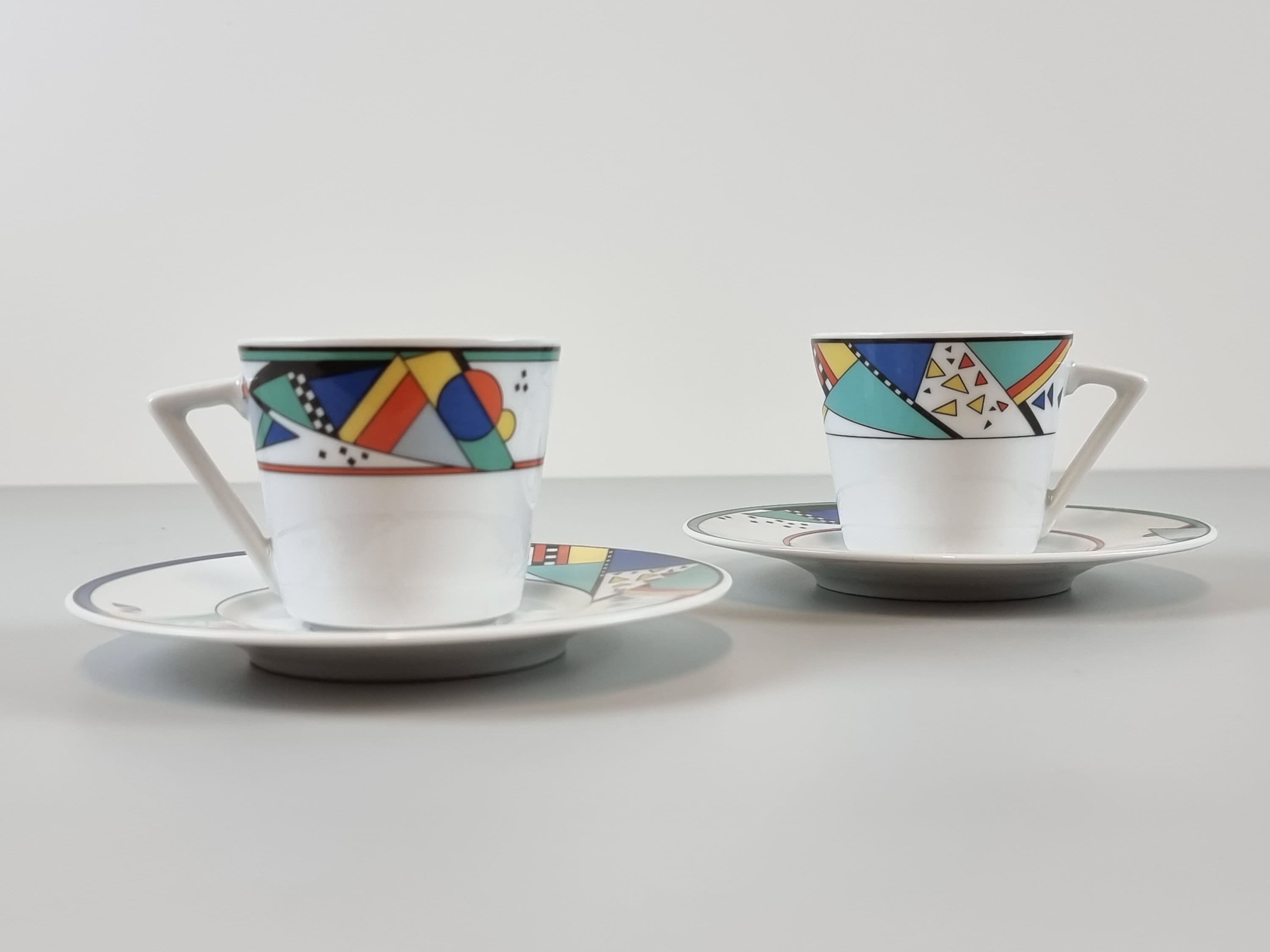 Postmodern Design - Rare Set Of 2 Vintage HEINRICH WINTERLING Ceramic Teacups With Saucers ...