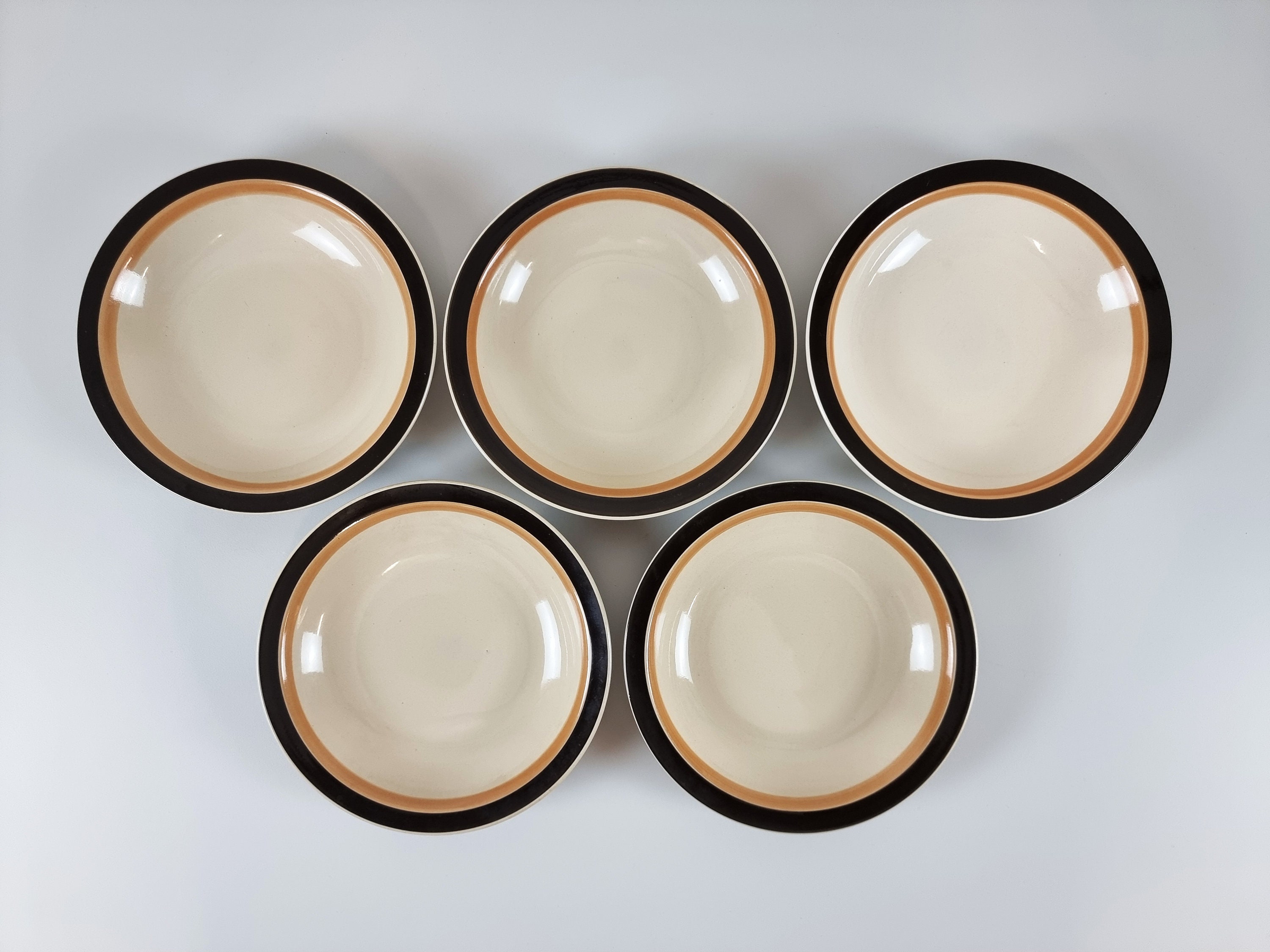 Space Age Design - Set Of 5 Vintage Ceramic Serving Plates - Retro ...
