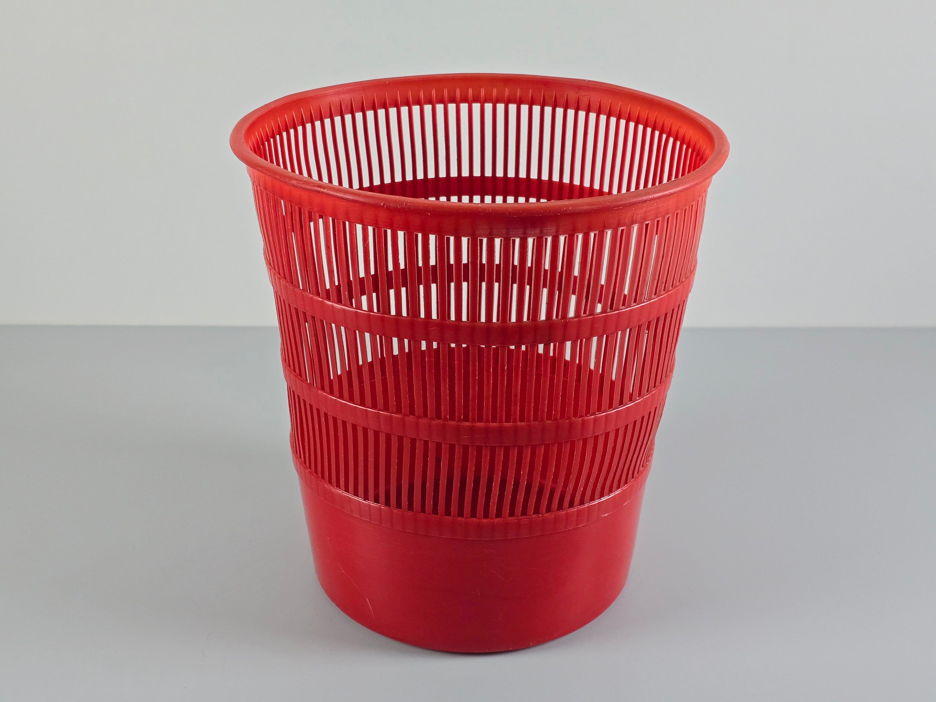 Space Age Design - Vintage SCHUMM PLASTIC Red Plastic Waste Paper ...