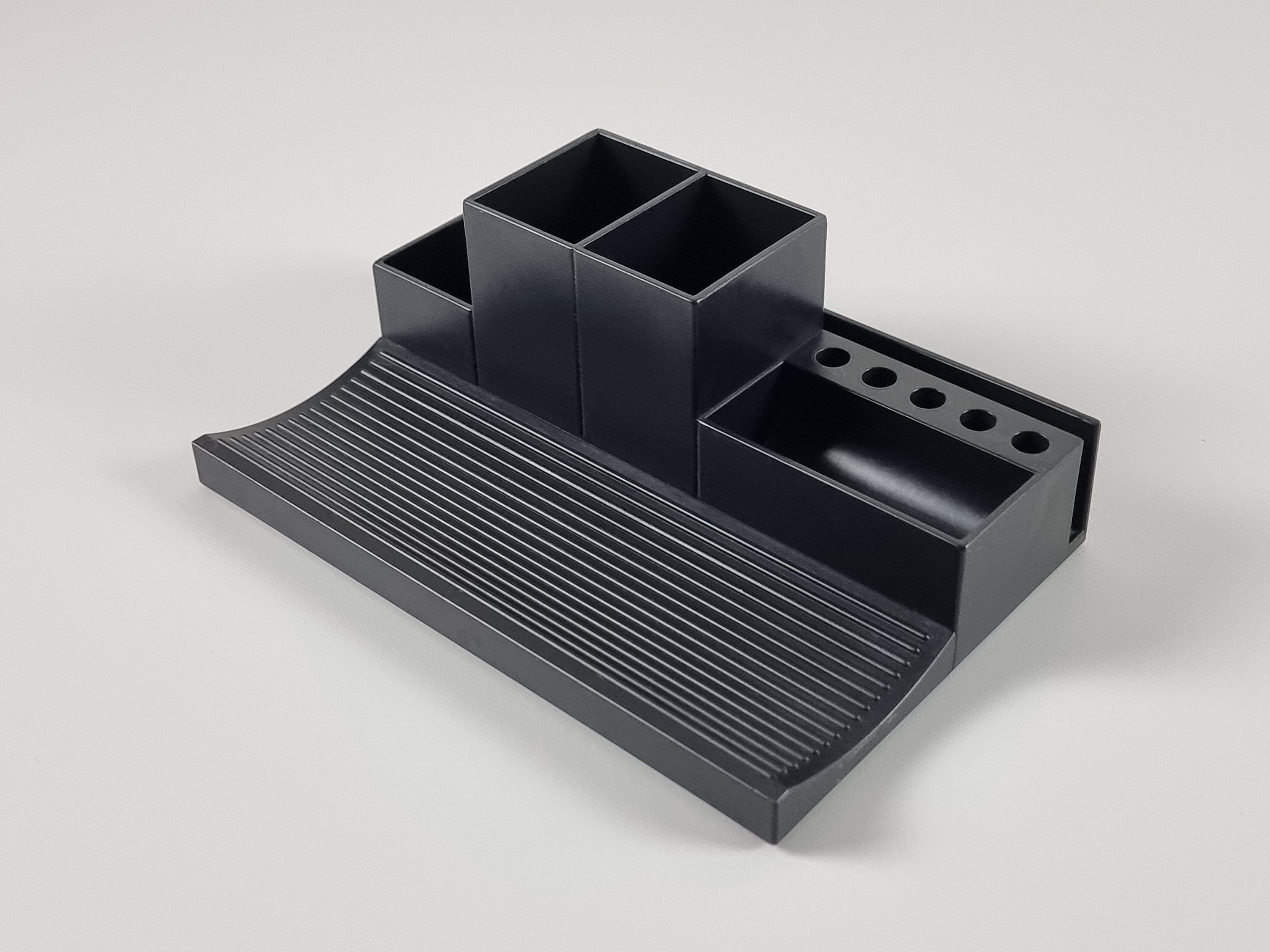 Space Age Design - Vintage Black Plastic Desk Organizer - Vintage ...