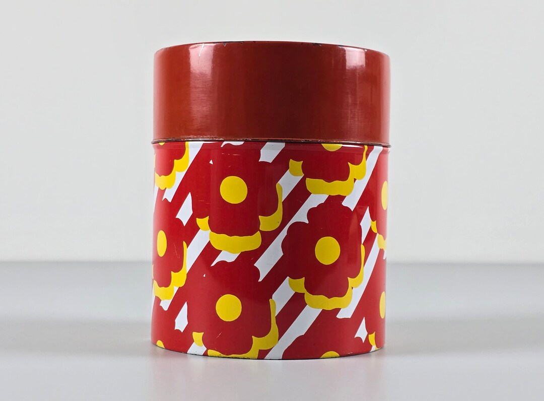 Space Age Design - Vintage MASSILLY Tin Container Jar, Storage Canister ...