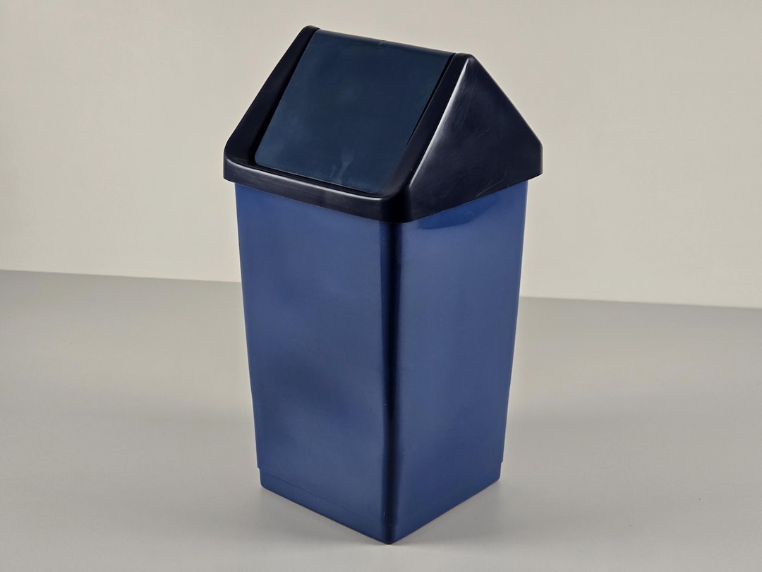 Space Age Design Vintage CURVER Blue Plastic Waste Bin Vintage Home ...