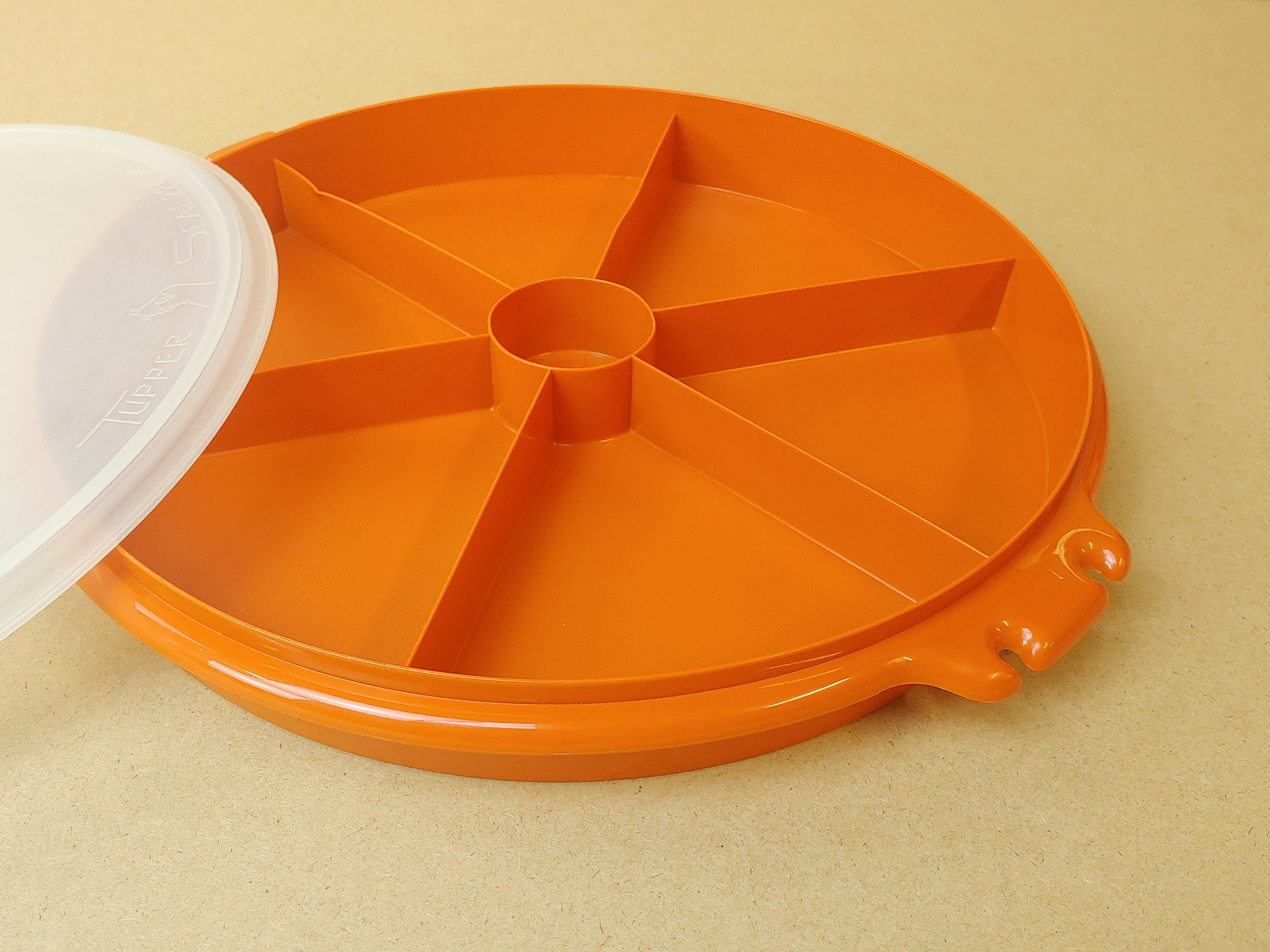 Vintage Orange Tupperware Seal N Serve Snacks Tray - Tupper-Seal Snacks ...