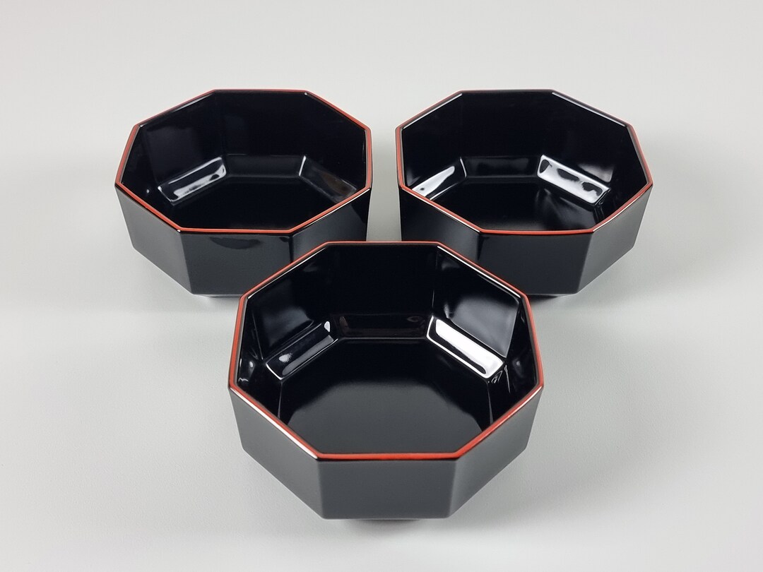 Postmodern Design Set of 3 Vintage ARCOROC Octime Octagonal Black ...