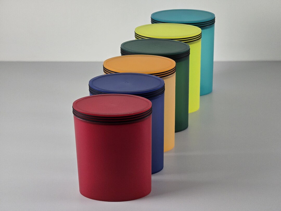 Postmodern Design Vintage Set of 6 MEPAL-ROSTI Plastic Container Jars ...