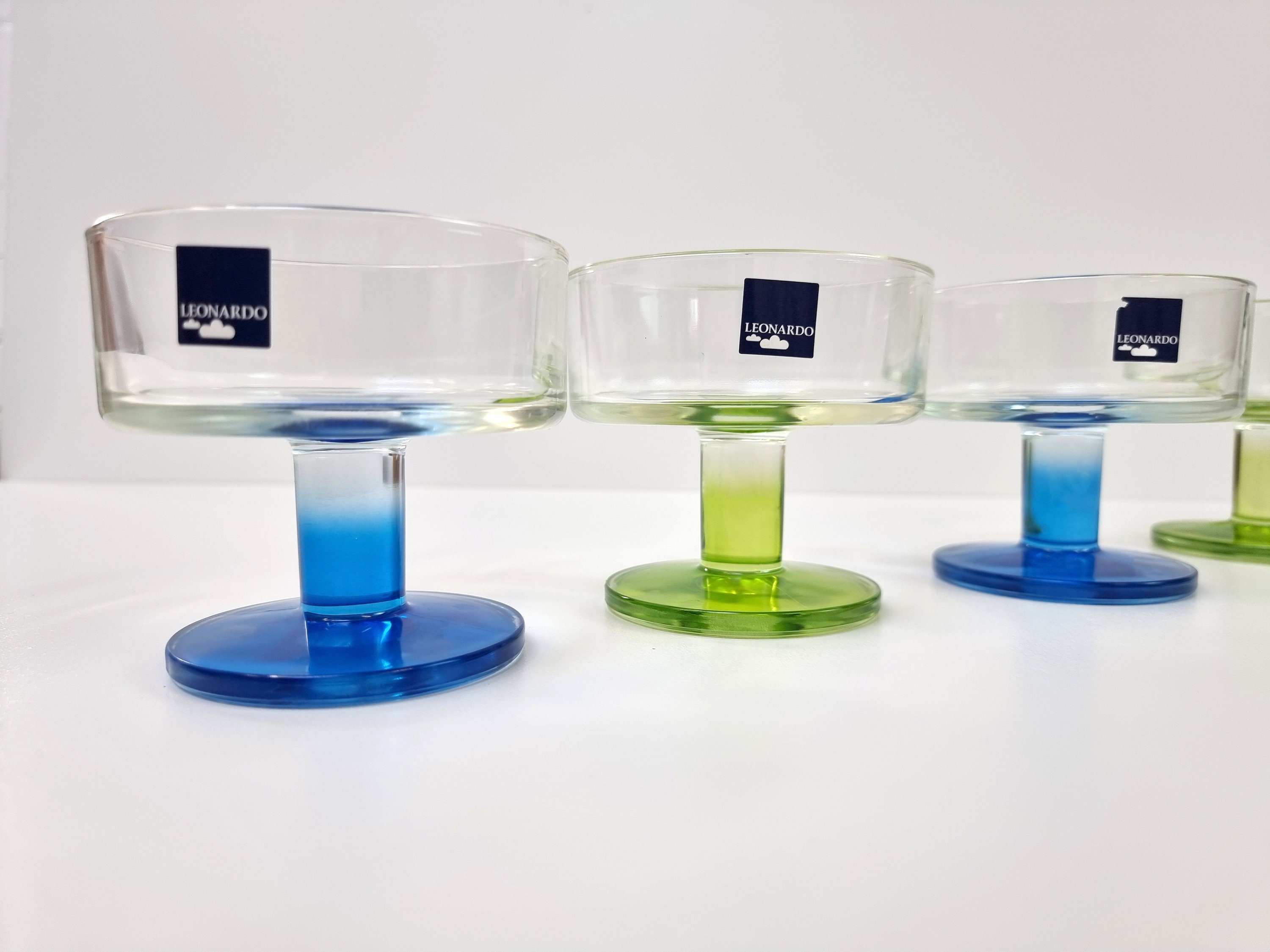 Vintage Set Of 4 LEONARDO Dessert & Ice Cream Cups - Retro Chic Glass ...