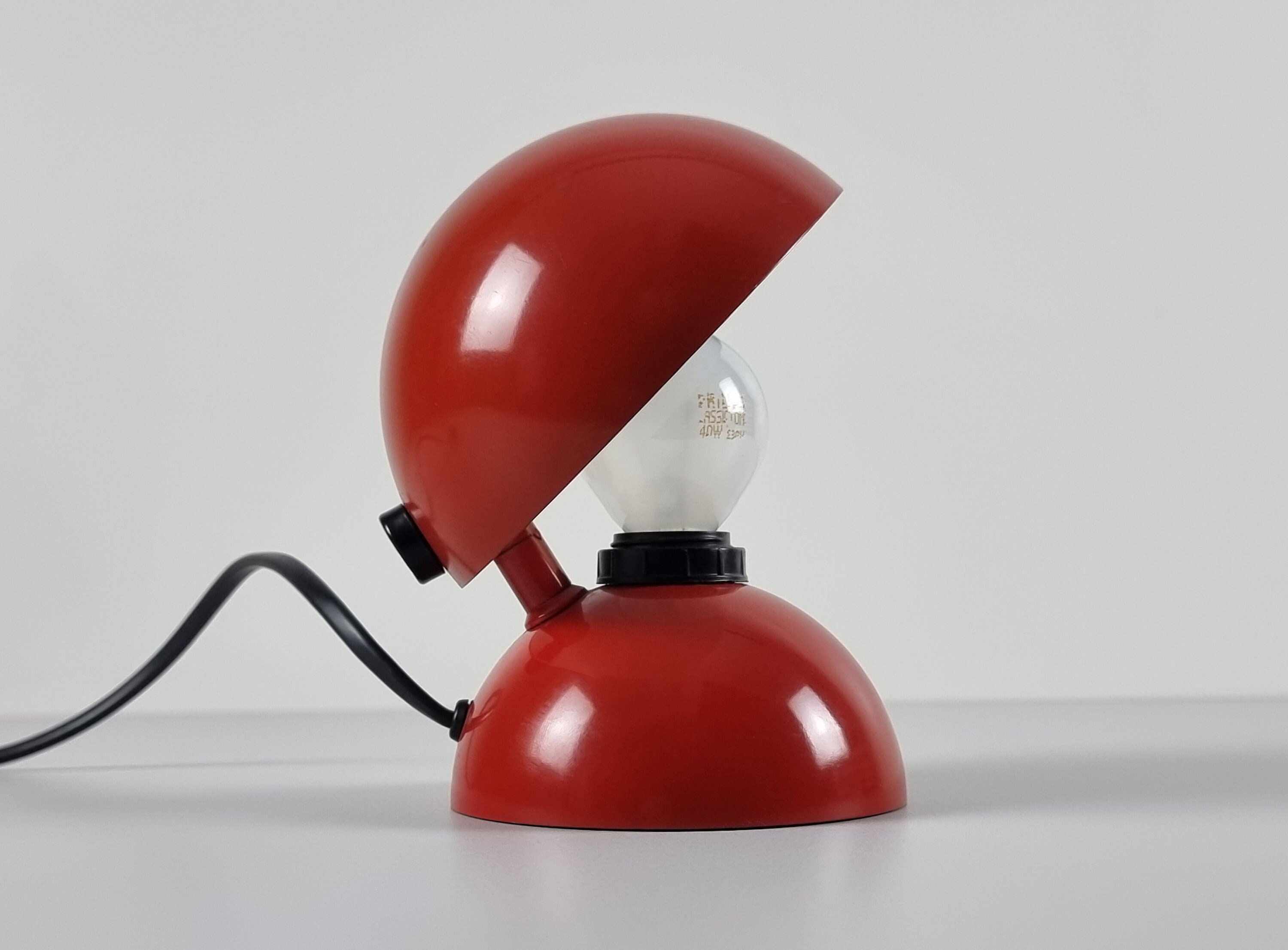 Space Age Design - Vintage Red Mushroom Eclipse Table Lamp - Retro ...