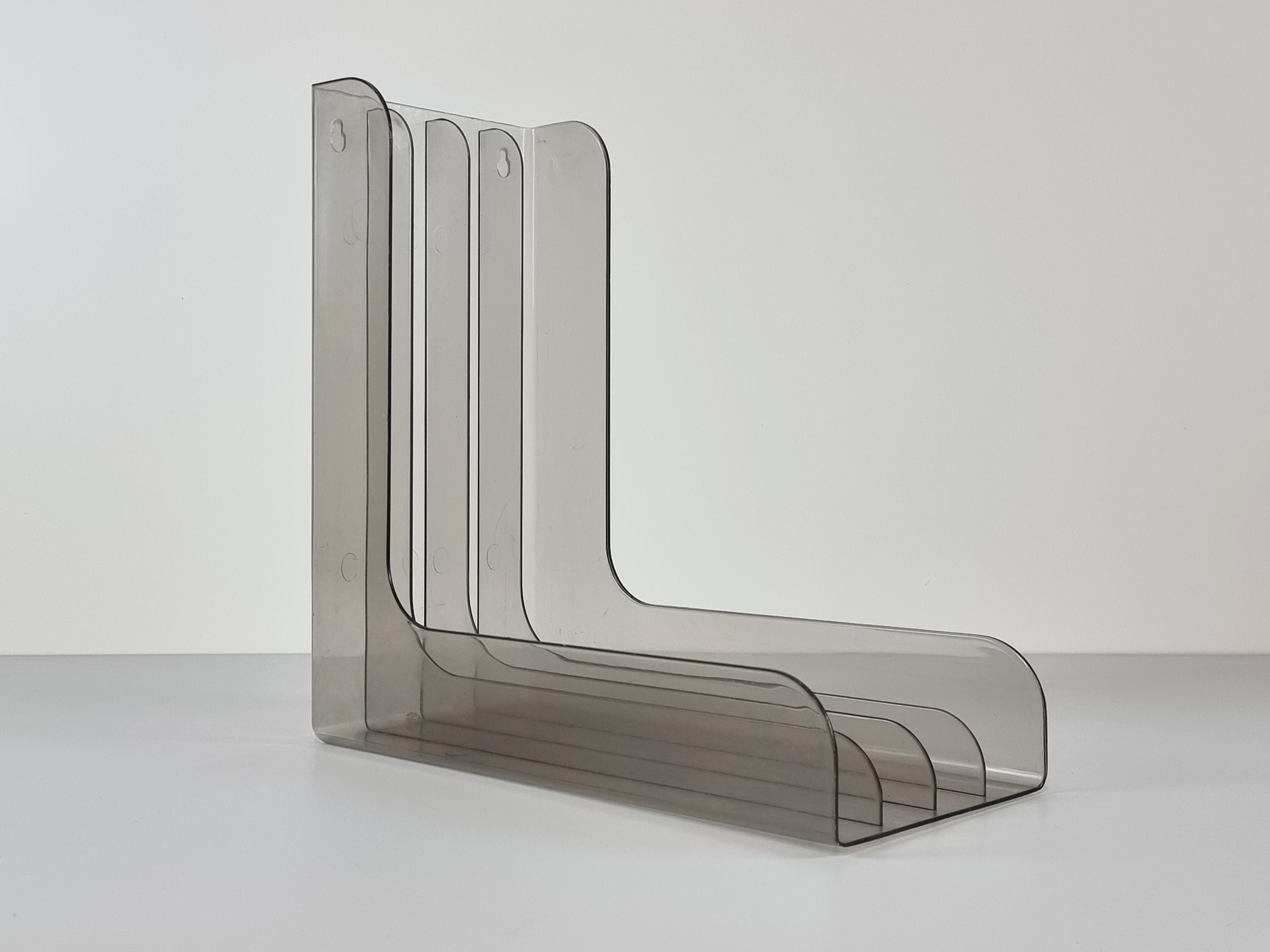 Space Age Design - Vintage Light Grey Tinted Plastic LP Records Holder ...