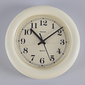 Space Age Design Vintage HANSON Off-white Plastic Wall Clock Vintage ...