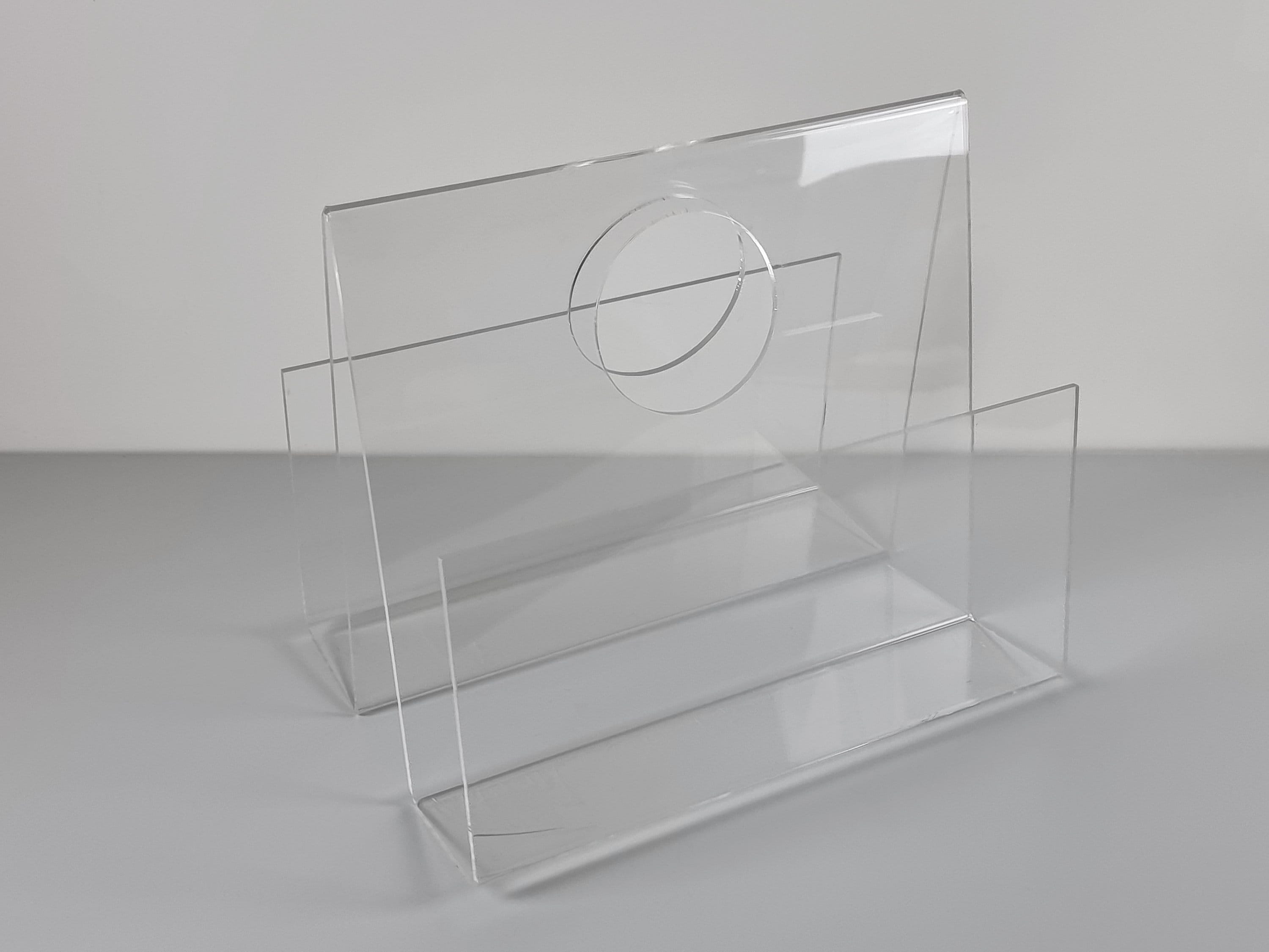 Space Age Design - Vintage Transparent Perspex Magazine Rack & Vinyl ...