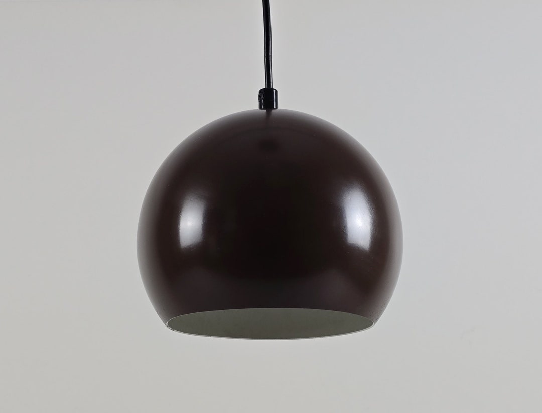 Mid-century Modern Vintage FRANDSEN Ball Pendant Lamp Danish Brown ...