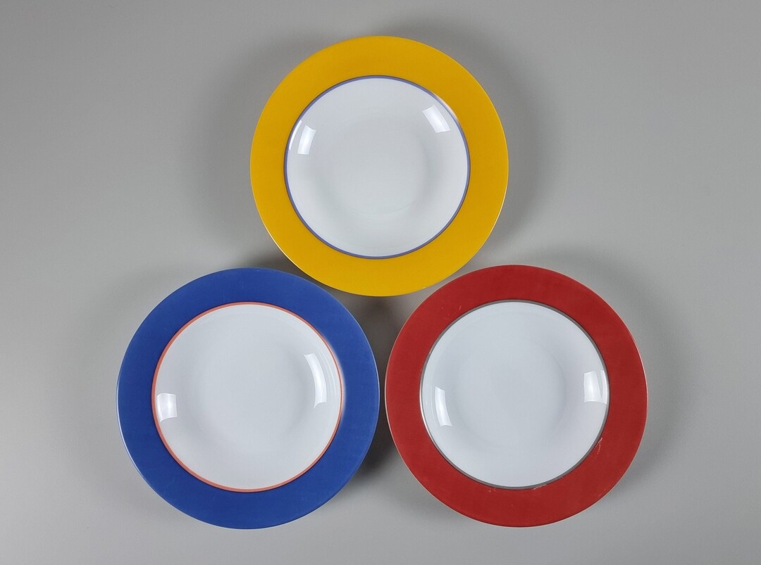 Contemporary Design Vintage Set of 6 ARCOPAL Ceramic Plates With ...