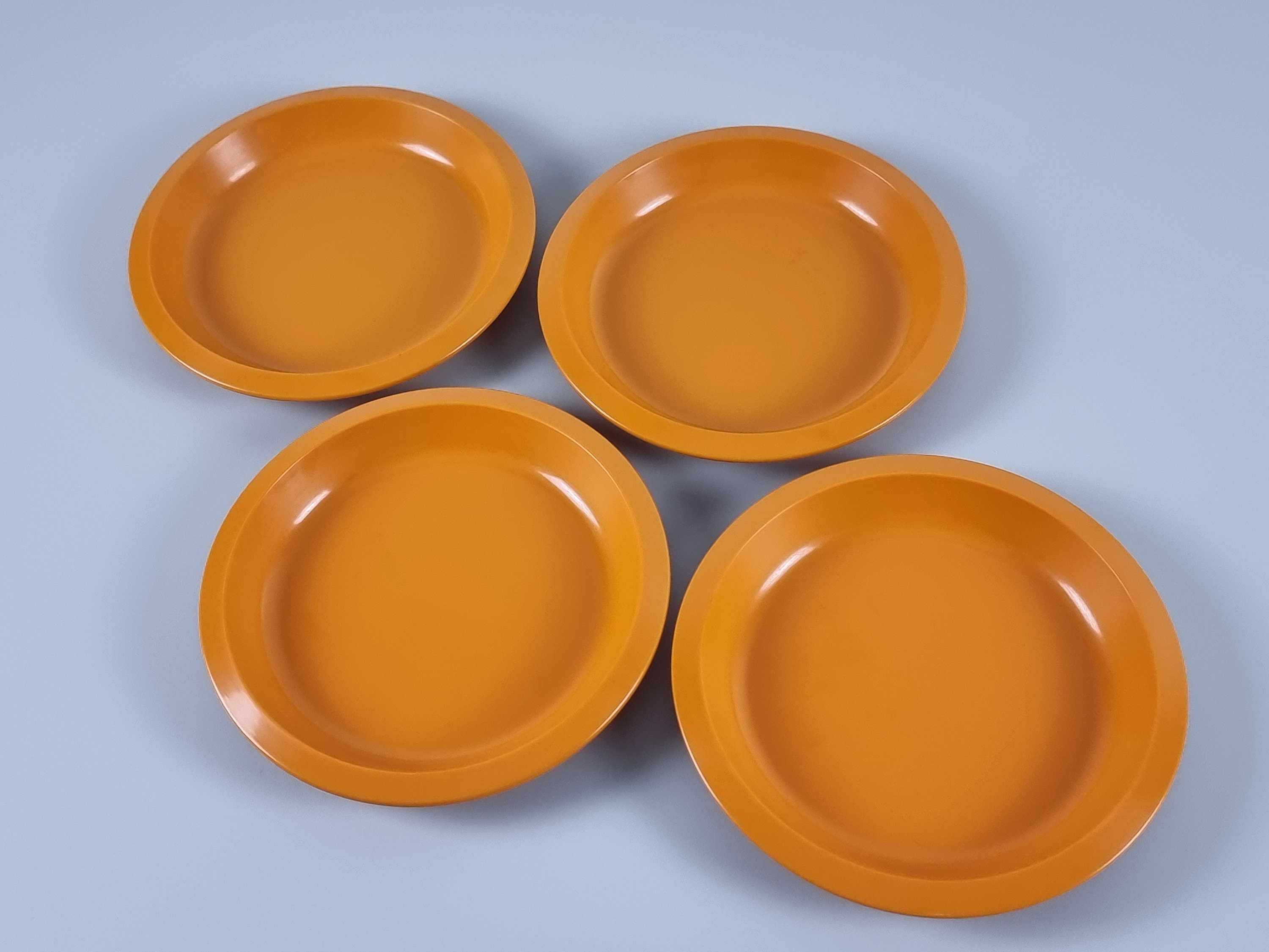 Space Age Design - Set Of 4 TIGER PRODUCTS Orange Melamine Plates ...