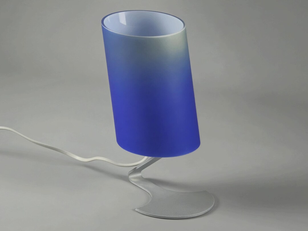 Y2K Design Table Lamp by Massive Belgium – Blue Gradient Glass Shade ...