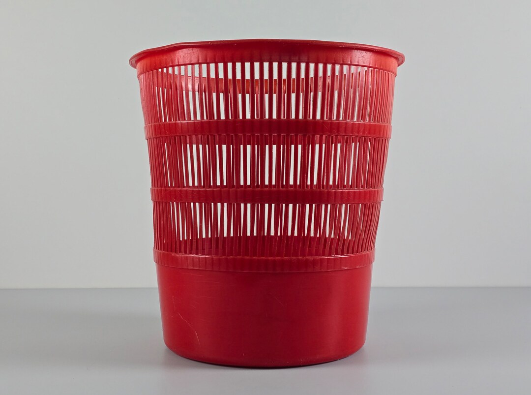 Space Age Design Vintage SCHUMM PLASTIC Red Plastic Waste Paper Basket ...