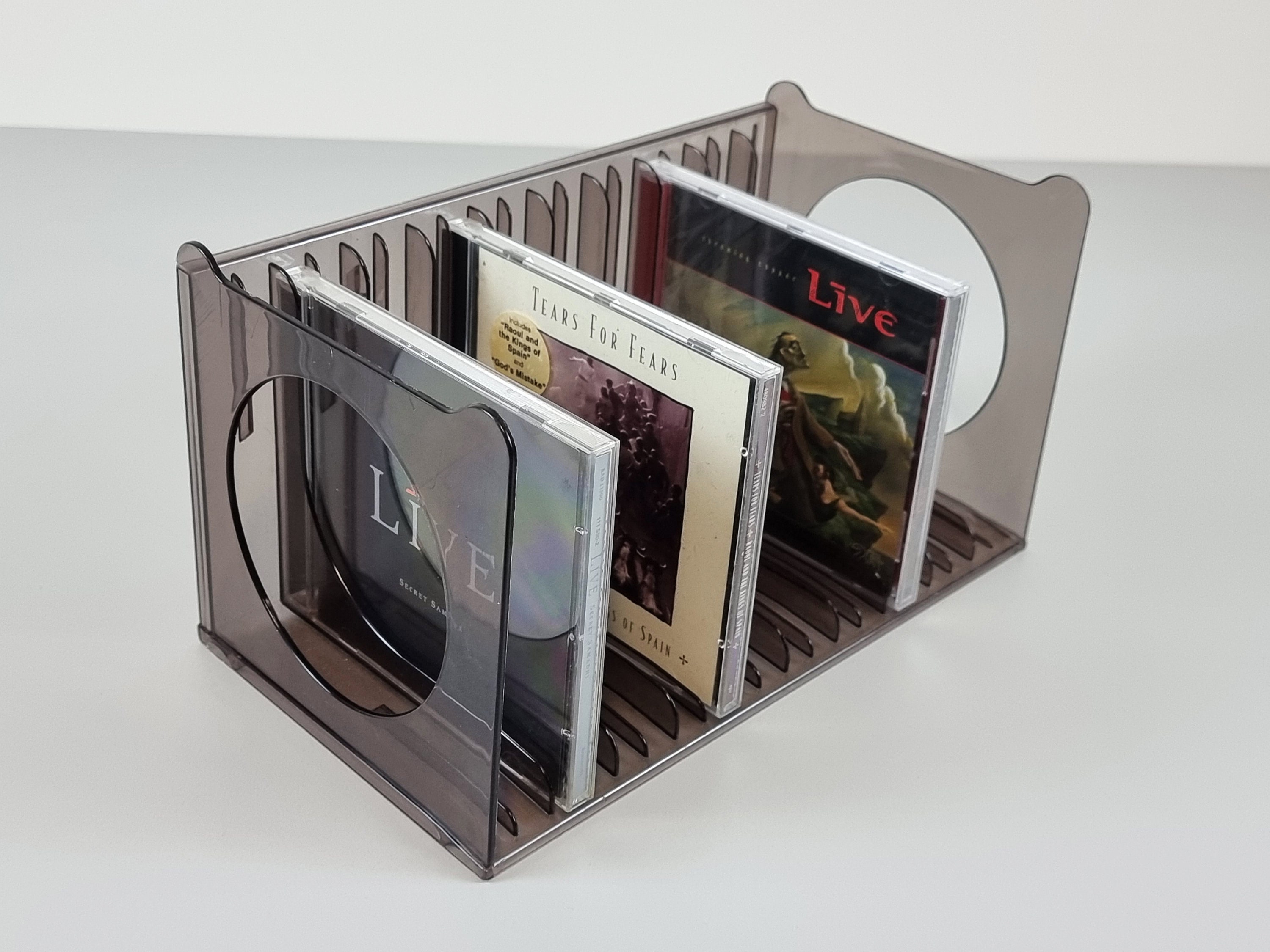 Vintage WALVIS BUSSUM Tinted Plastic CDs Rack - Retro CD Storage ...