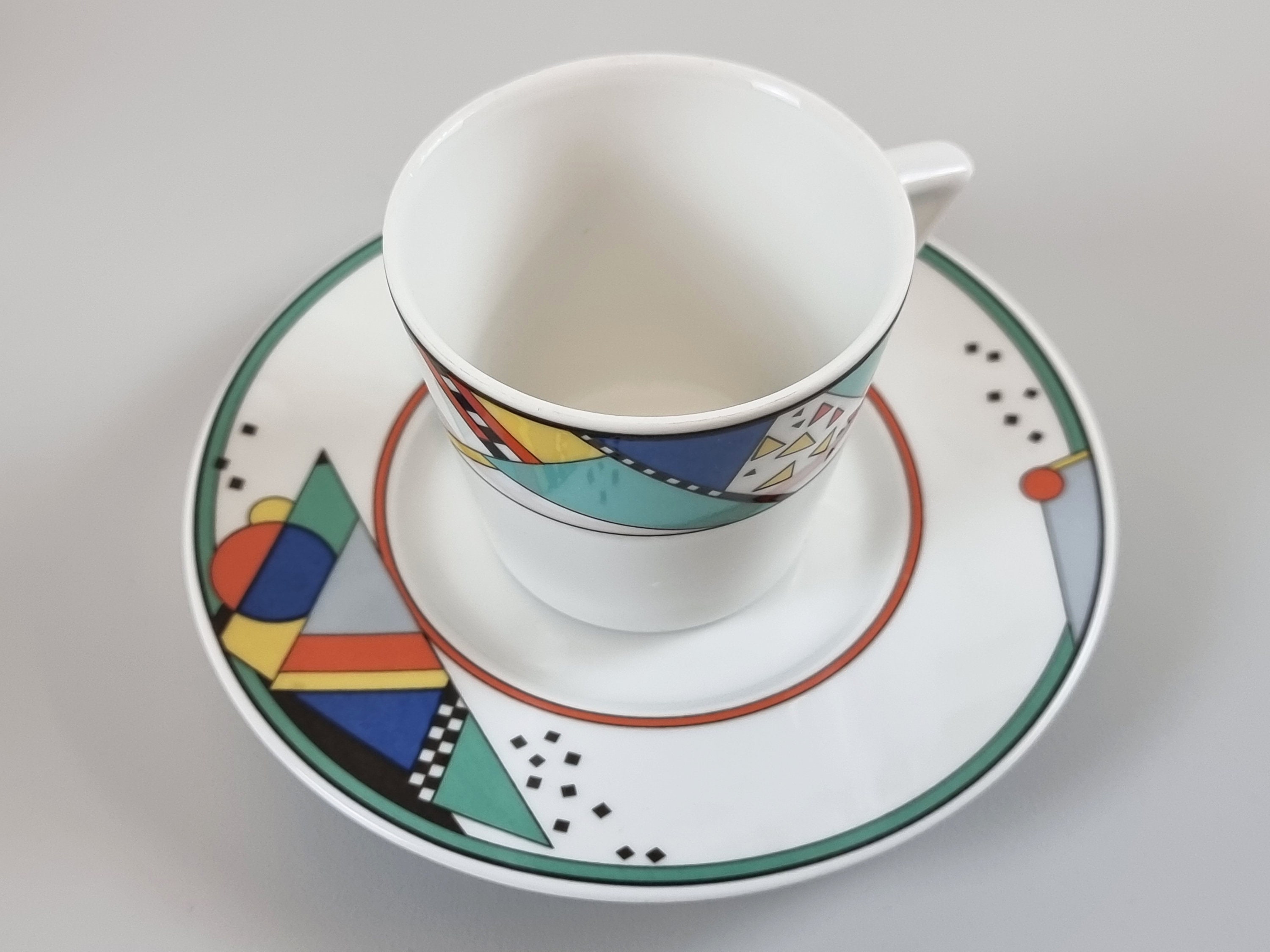 Postmodern Design - Rare Set Of 2 Vintage HEINRICH WINTERLING Ceramic Teacups With Saucers ...