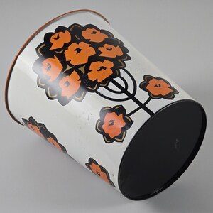 Space Age Design - Vintage Metal Waste Bin With Retro Floral Design ...