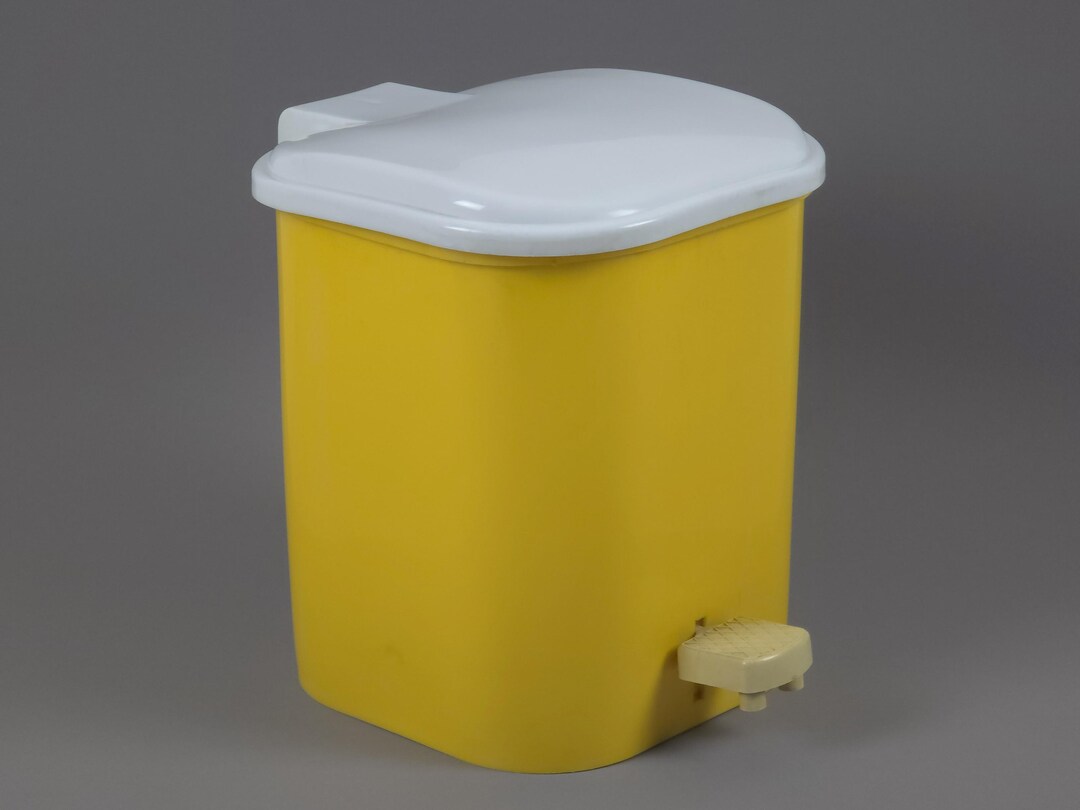 1970s Vintage Syla Yellow Plastic Waste Bin • Retro Home Accessories ...