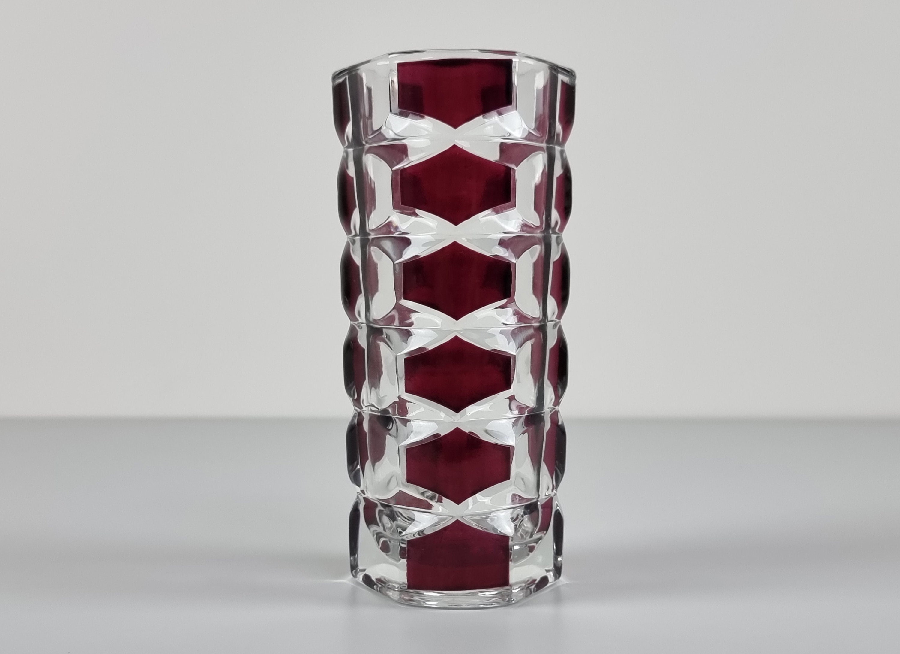 Space Age Design - Vintage LUMINARC Ruby Red Crystal Glass Vase ...
