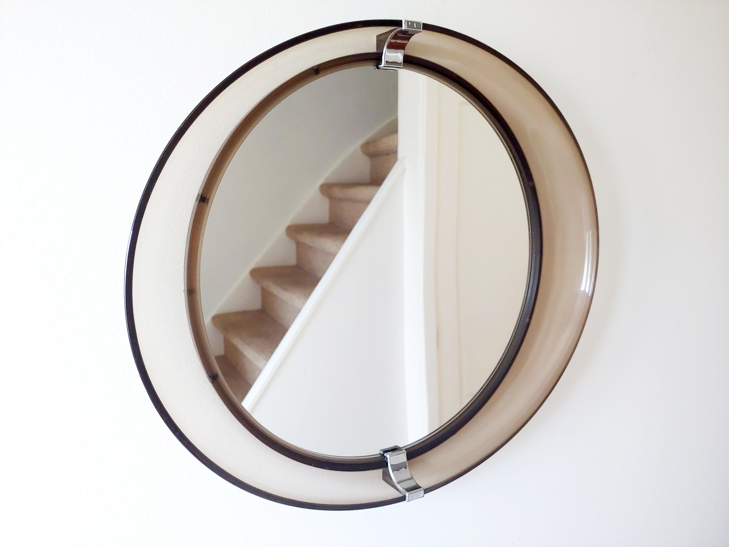 Space Age Design - Vintage ALLIBERT Wall Mirror - Retro Oval Mirror ...