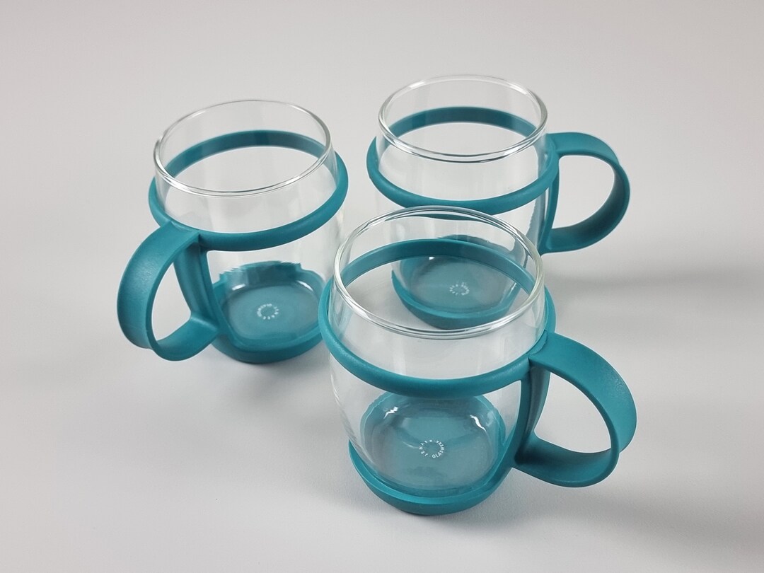 Postmodern Design - Set of 3 Vintage JENAER GLASWERK Glass Mugs ...