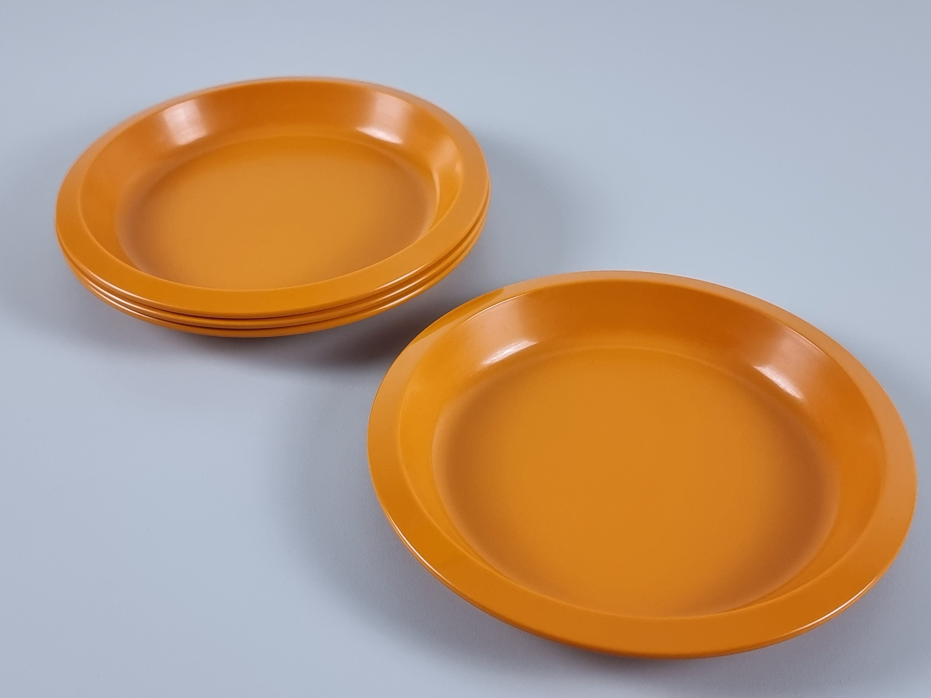 Space Age Design - Set Of 4 TIGER PRODUCTS Orange Melamine Plates ...