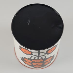 Space Age Design - Vintage Metal Waste Bin With Retro Floral Design ...