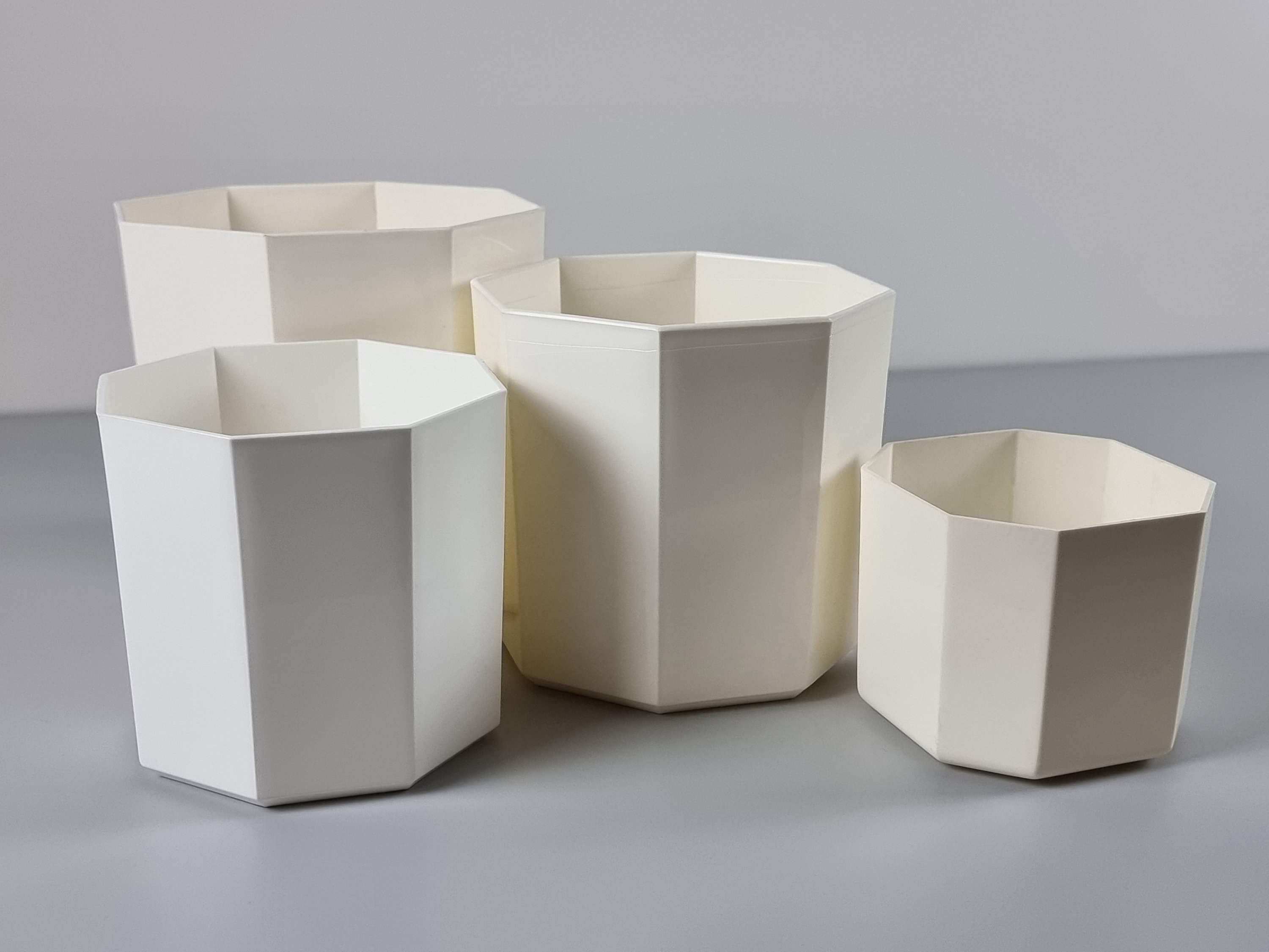 Space Age Design - Set Of 4 Vintage White Plastic Octagon Shaped ...