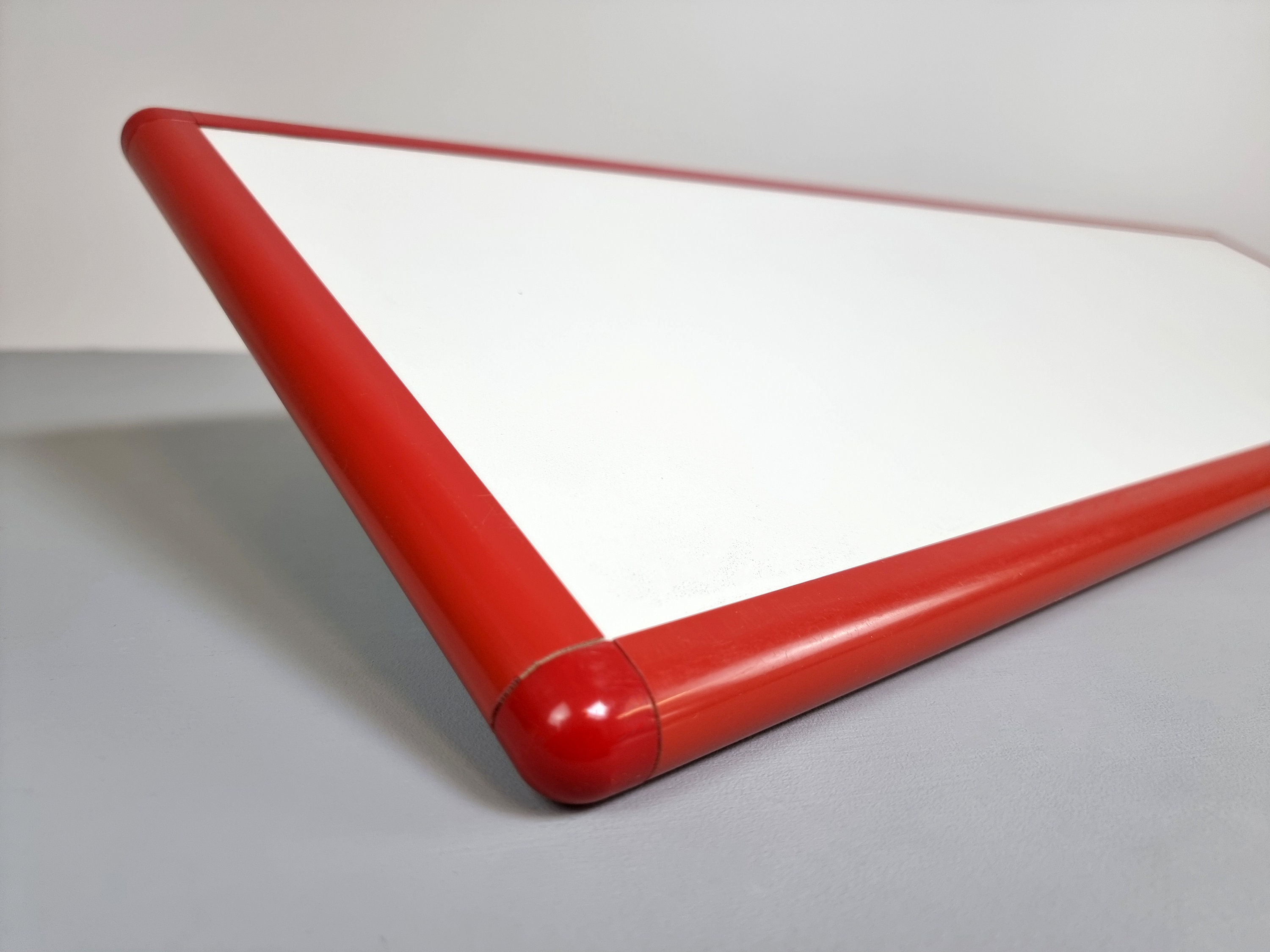 Vintage Long Shelf With Red Plastic Edges & Supports - Retro Home Decor ...