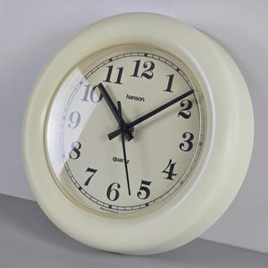 Space Age Design Vintage HANSON Off-white Plastic Wall Clock Vintage ...