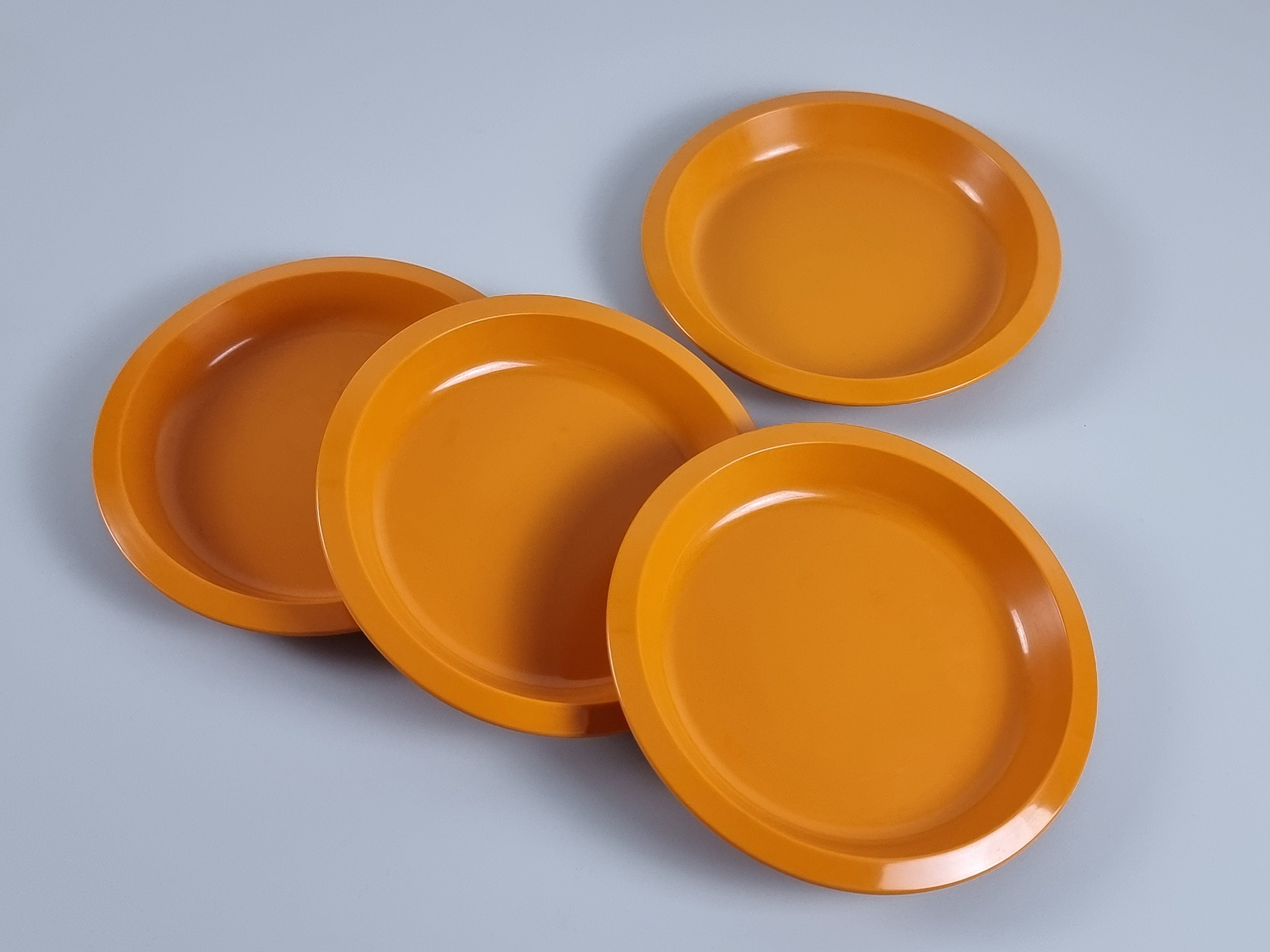 Space Age Design - Set Of 4 TIGER PRODUCTS Orange Melamine Plates ...