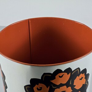 Space Age Design - Vintage Metal Waste Bin With Retro Floral Design ...