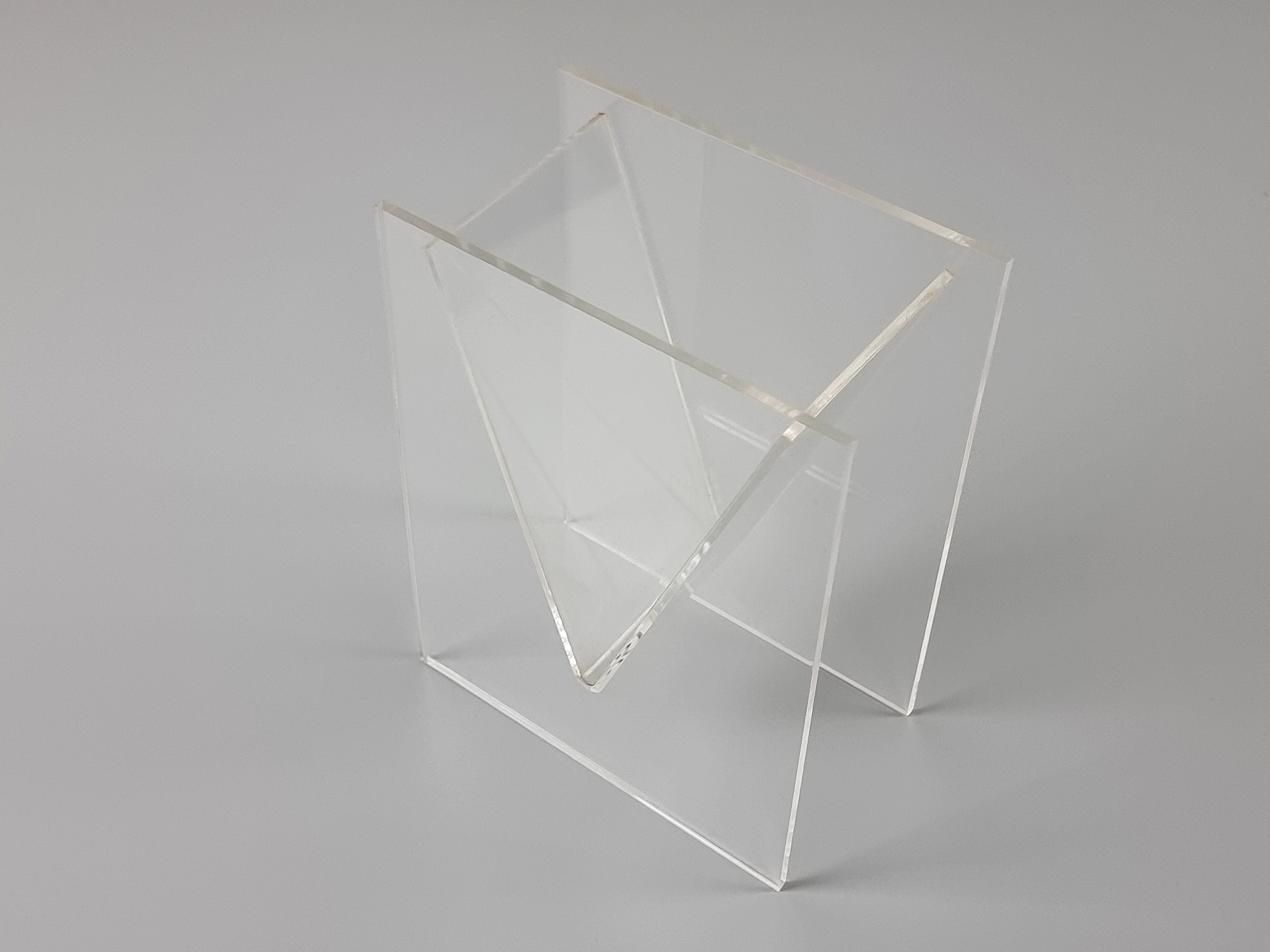 Space Age Design - Vintage Plexiglass Vase, Triangular Perspex Vase ...