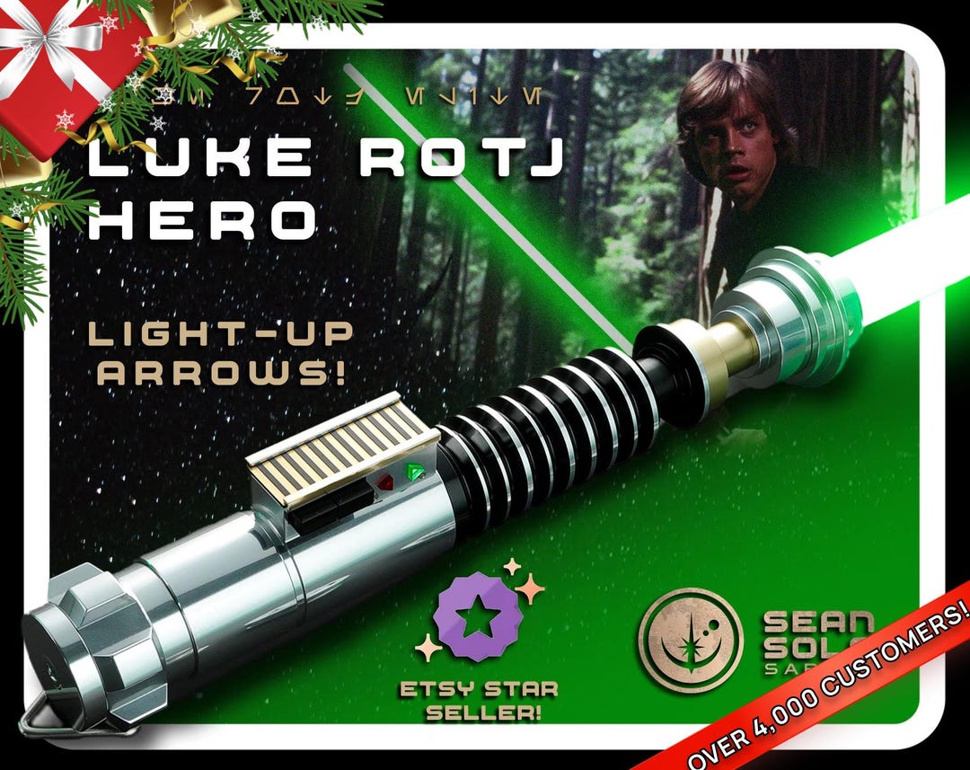 Luke Skywalker Neopixel Lightsaber: ROTJ Baselit With Hard Case - Etsy