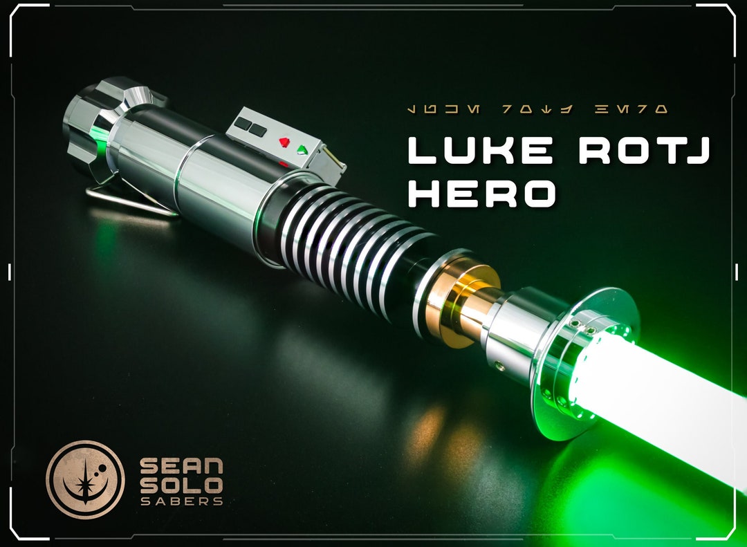 Luke Skywalker Neopixel Lightsaber ROTJ or Baselit Lightsaber With ...