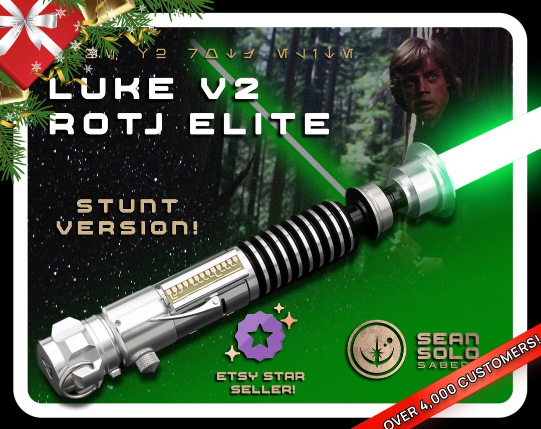 Luke Skywalker Lightsaber Neopixel ELITE V2 With Blade and Case by Sean ...