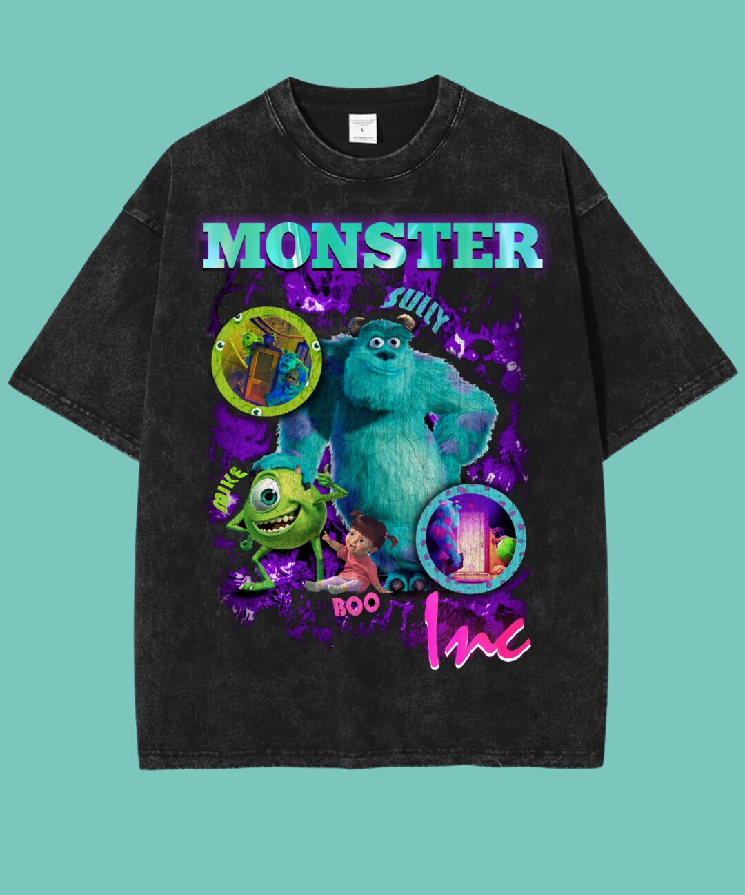 Vintage 90's Monsters Inc T-shirt, Monsters Inc, Disney, Retro T-shirt, 90's T-shirt, Sully T ...