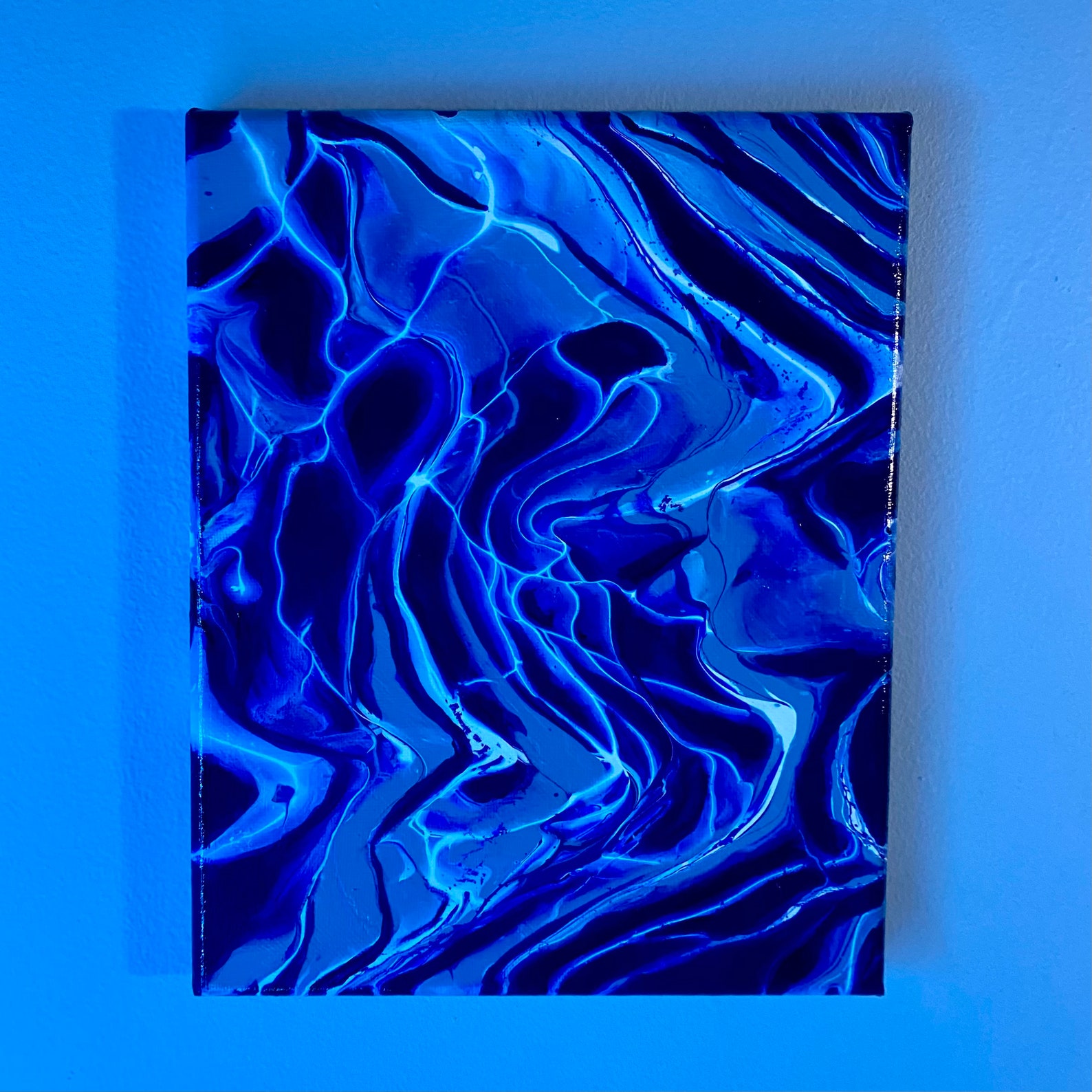 Blue Water Abstract Art Painting. Original Acrylic Canvas - Etsy