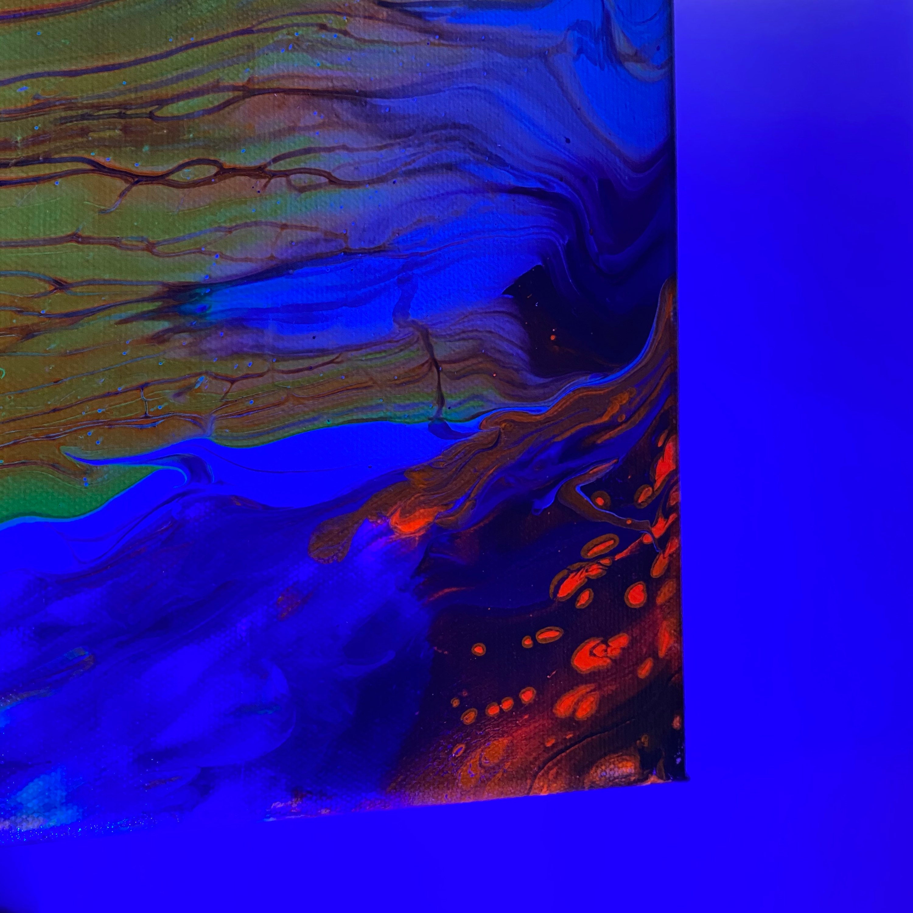 Abstract Wall art/decor canvas painting. Original neon acrylic - Etsy.de