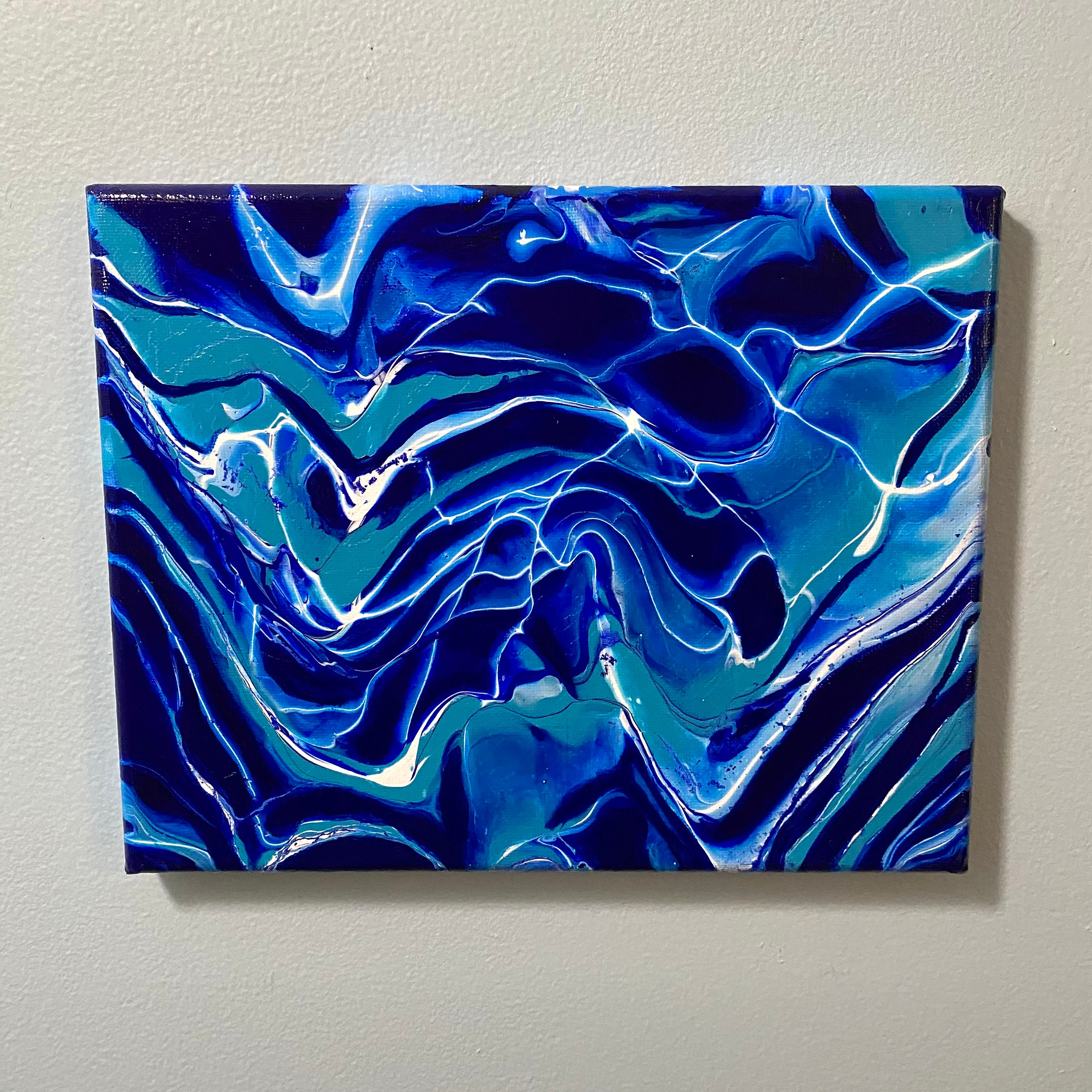 Blue Water Abstract Art Painting. Original Acrylic Canvas - Etsy
