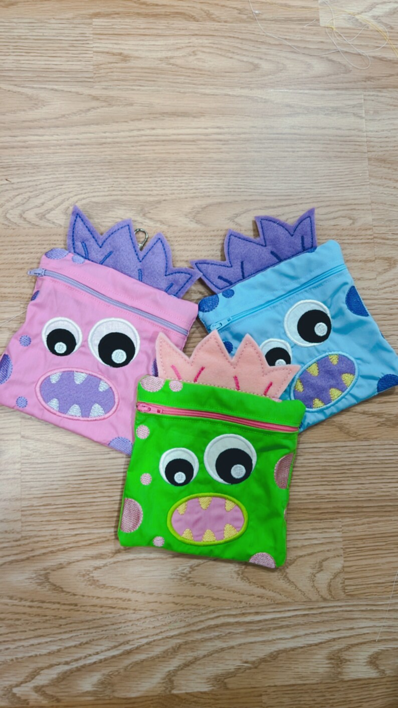 Monster Zipper Pouch - Etsy