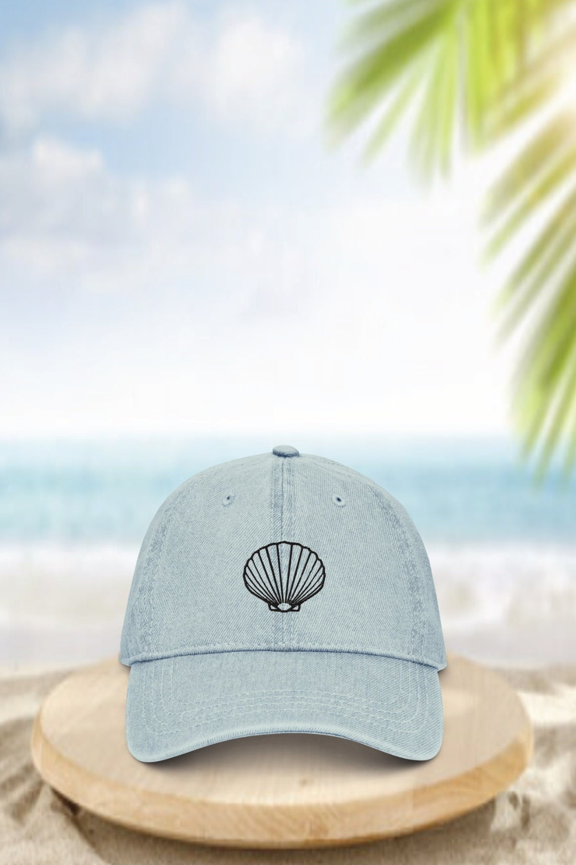 Seashell Hat, Shell Hat, Seashell Denim Hat, Beach Hat, Coastal Shell ...