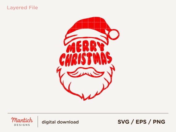 Merry Christmas Santa Svg Santa Claus Face Santa Hat Svg - Etsy